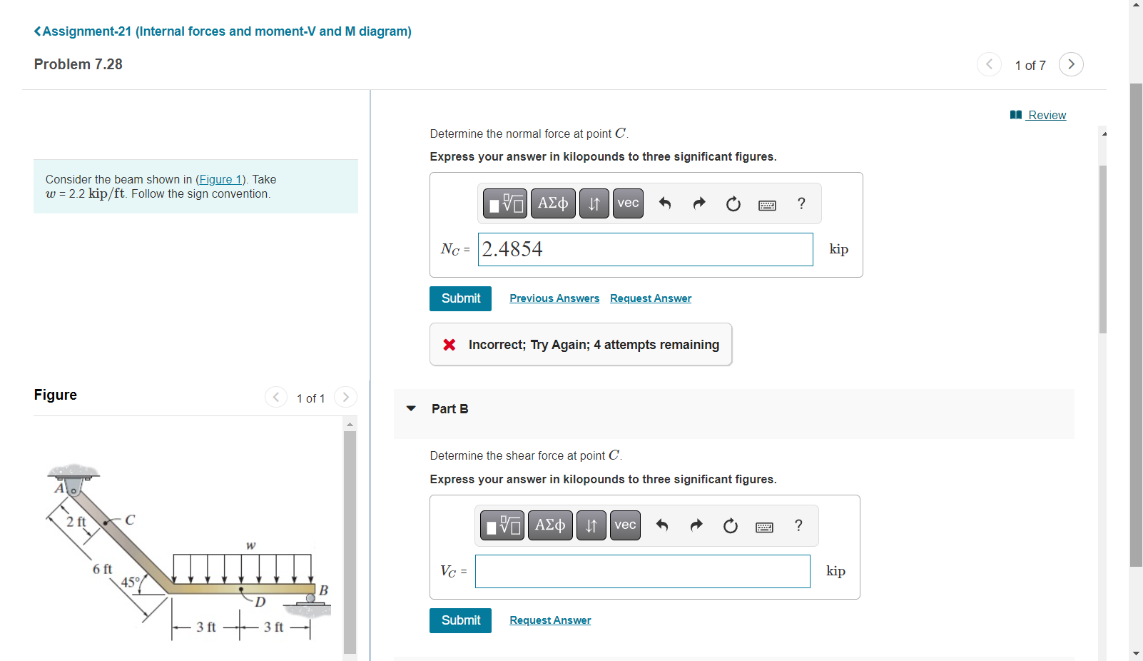 Solved ADDITIONAL PARTS Determine the moment at point | Chegg.com