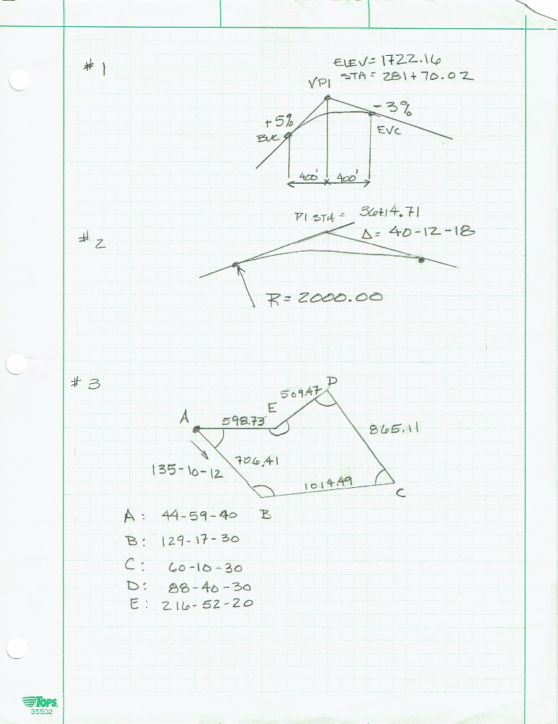 Solved eta Formula o PT at a 283+00 on Tor h Elev of ih p | Chegg.com