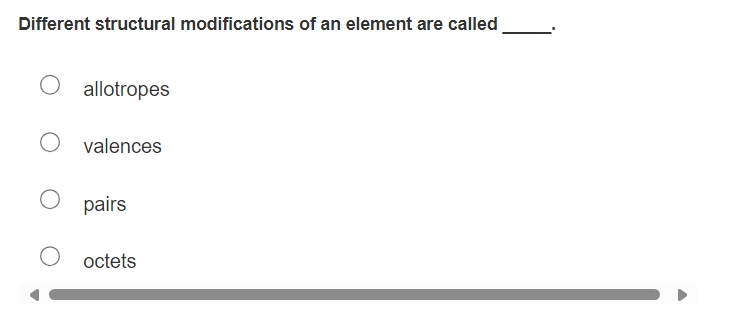 Solved Different structural modifications of an element are | Chegg.com