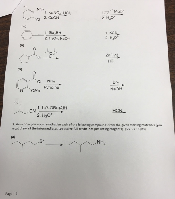Solved NH2 MgBr 1. NaNO2, HC2 ci 2. CuCN 2. H30 1. Sia2BH 2. | Chegg.com