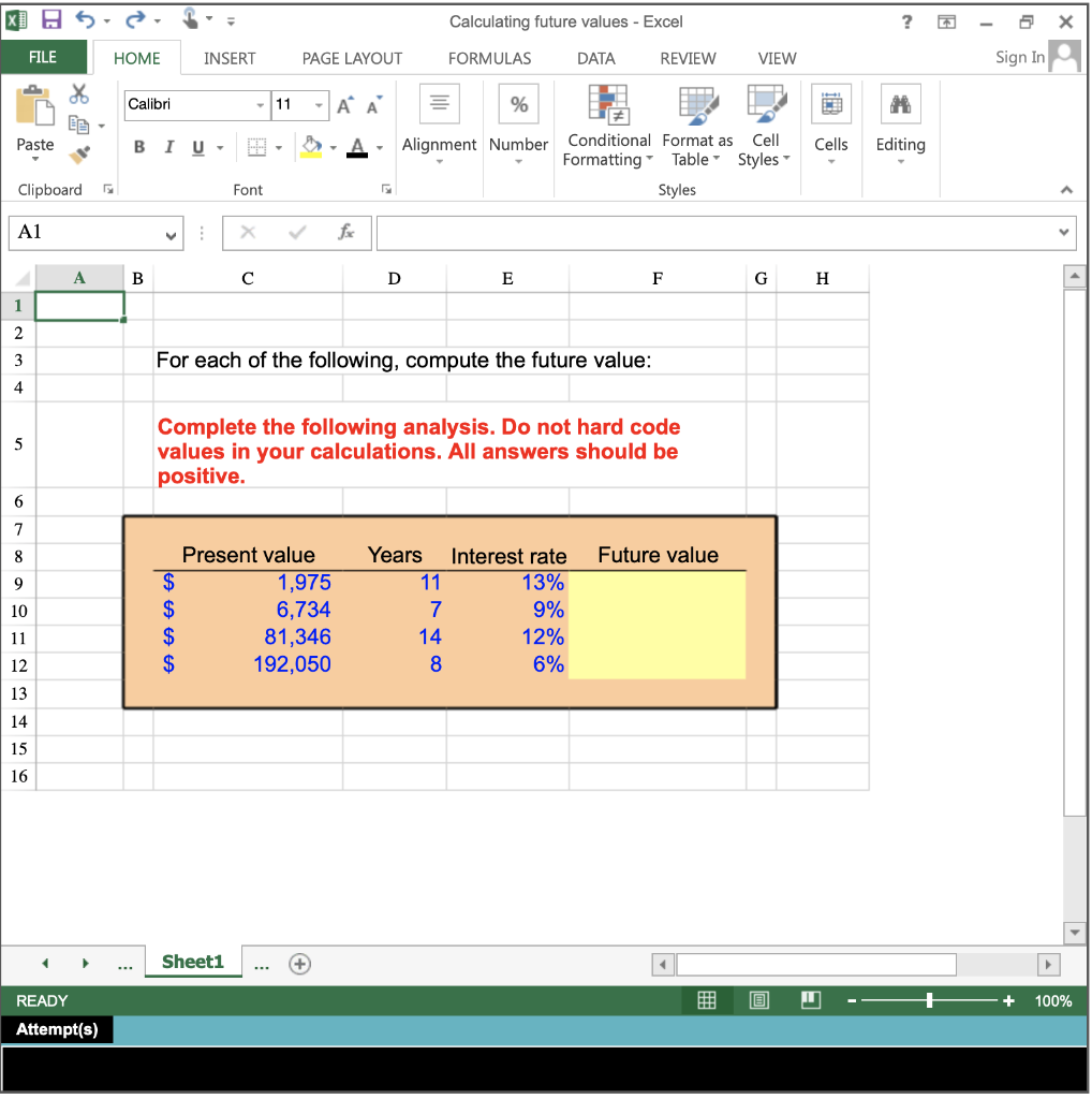 Solved ? x - 6 Sign In Sia, Calculating future values - | Chegg.com