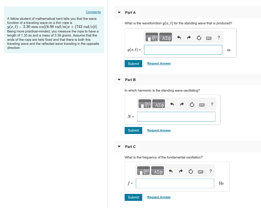 Solved Constants Part A A fellow student of mathematical | Chegg.com
