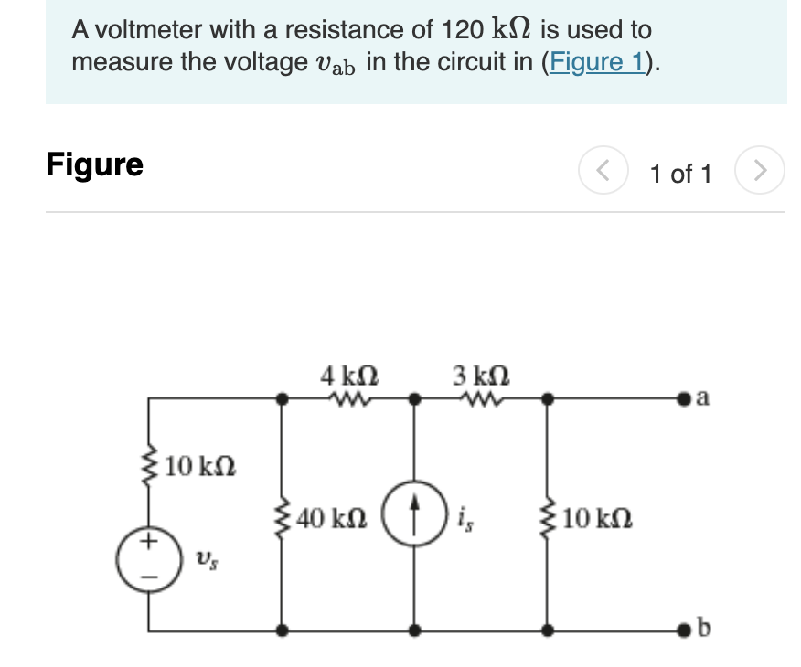 Solved A voltmeter with a resistance of 120kΩ is used to | Chegg.com