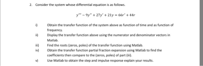Solved Consider the system whose differential equation is as | Chegg.com