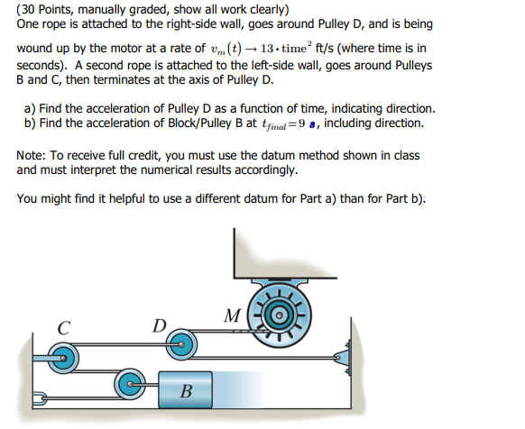 Solved (30 Points, manually graded, show all work clearly) | Chegg.com