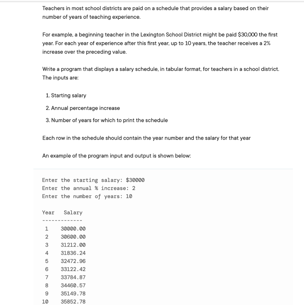 Solved Teachers in most school districts are paid on a | Chegg.com