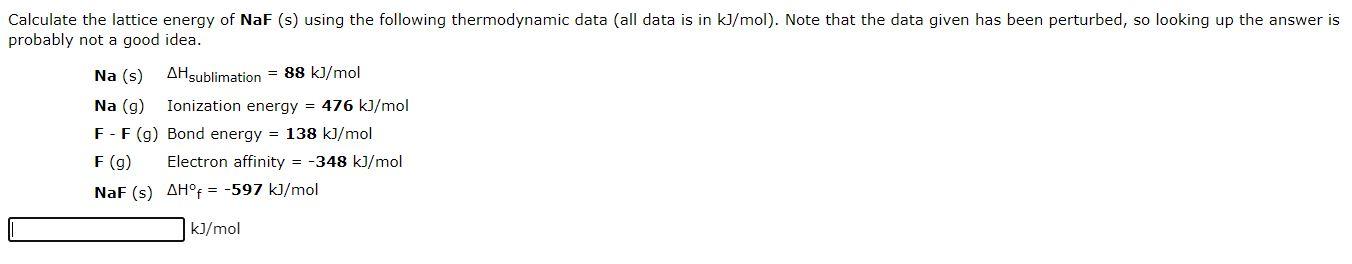 Solved Calculate the lattice energy of AgCl (s) using the | Chegg.com