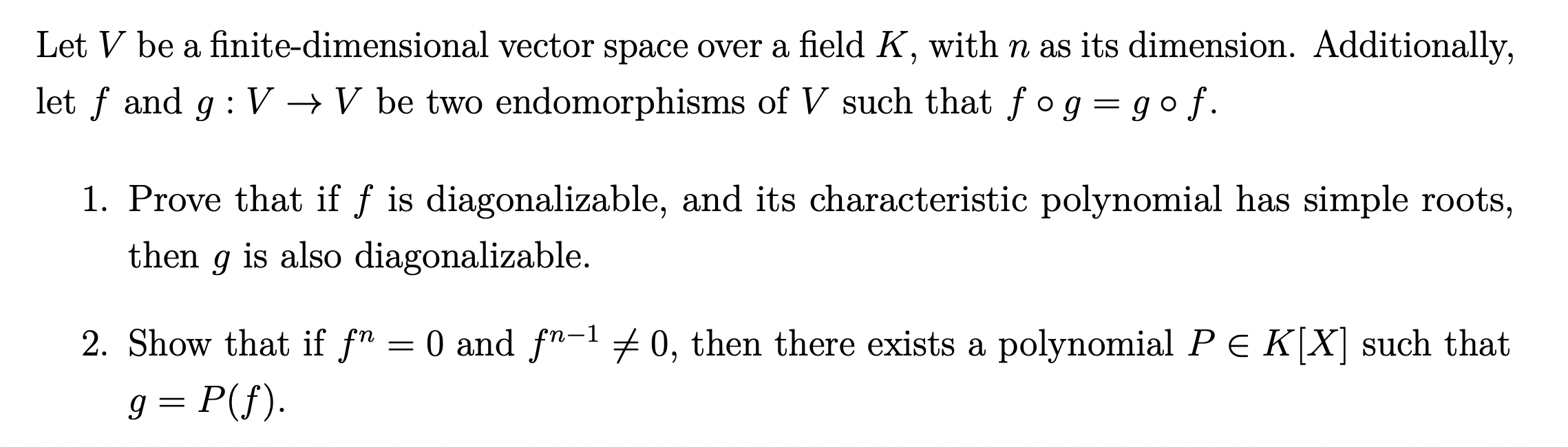 Solved Let V be a finite-dimensional vector space over a | Chegg.com