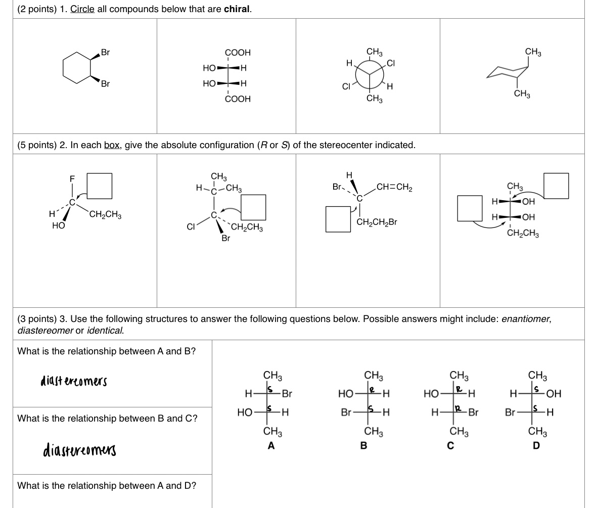 Solved (2 points) 1. Circle all compounds below that are | Chegg.com