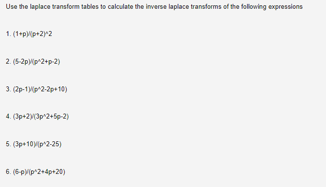 Solved Use the laplace transform tables to calculate the | Chegg.com