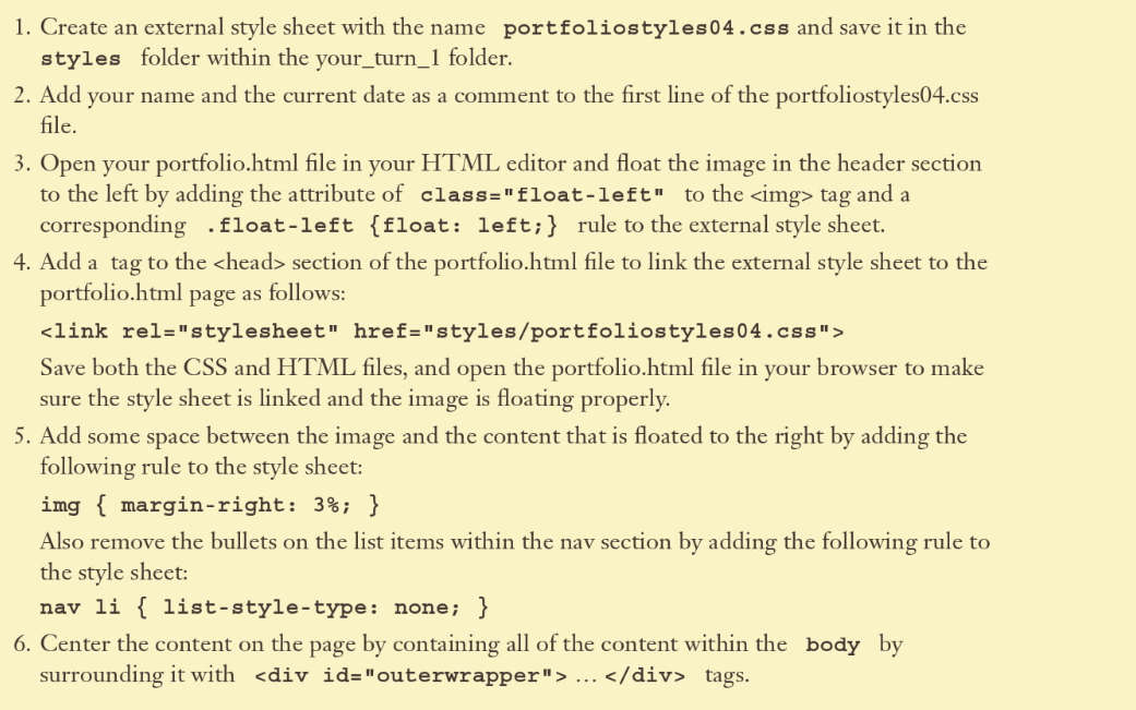 1. Create an external style sheet with the name | Chegg.com