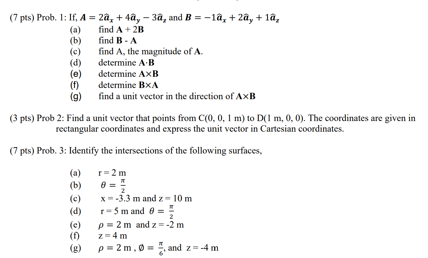 Solved (7 ﻿pts) ﻿Prob. 1: | Chegg.com