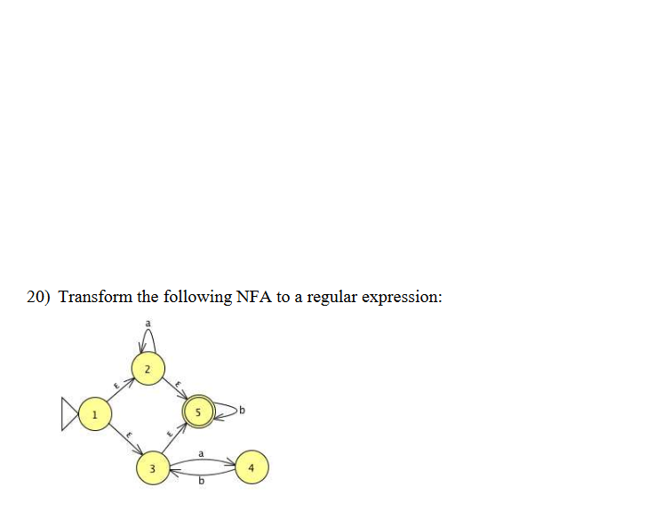 Solved 20) Transform the following NFA to a regular | Chegg.com