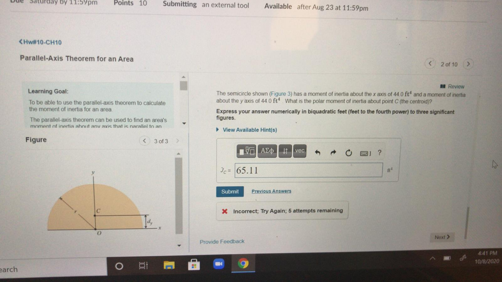 Solved by 11:59pm Points 10 Submitting an external tool | Chegg.com