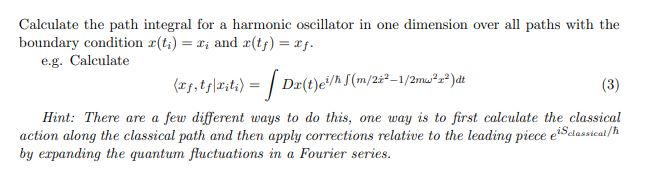 Calculate the path integral for a harmonic oscillator | Chegg.com