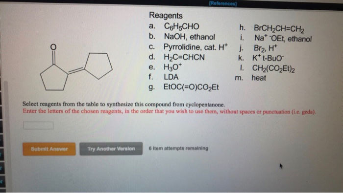 Solved Select reagents from the table to synthesize this | Chegg.com