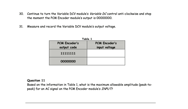 30. Continue to turn the Variable DCV module's | Chegg.com