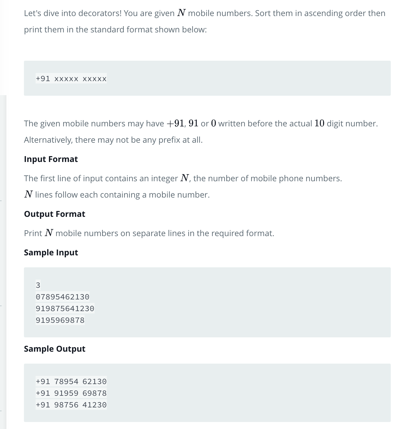 Solved Let's dive into decorators! You are given N mobile | Chegg.com
