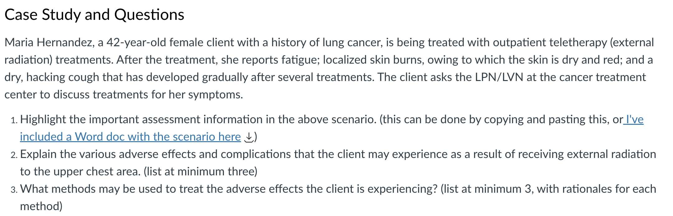 Solved Case Study, Chapter 18, Caring for Clients With | Chegg.com