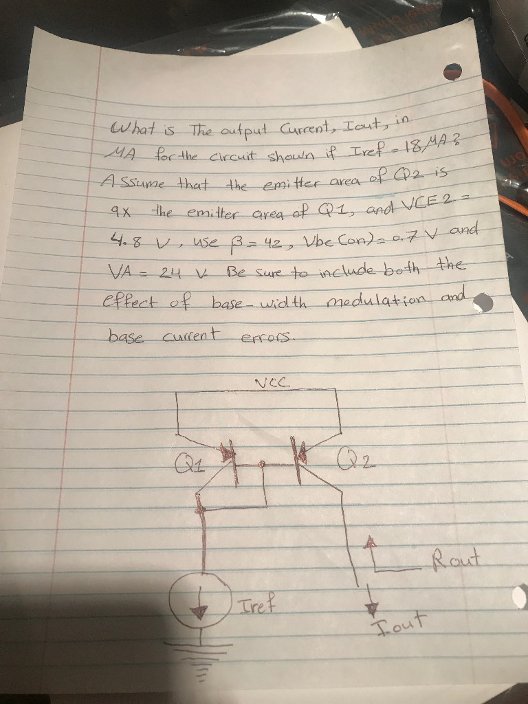 Solved for the circuit shown if Iref - 18 MAZ the emitter | Chegg.com