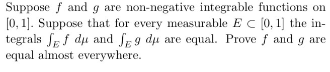 Solved Suppose f and g are non-negative integrable functions | Chegg.com