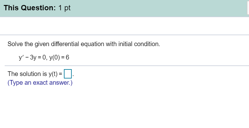 Solved This Question: 1 pt Solve the given differential | Chegg.com