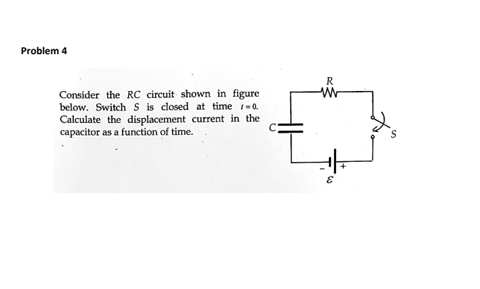 Solved Consider the RC circuit shown in figure below. Switch | Chegg.com