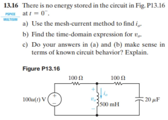 Solved 3.16 There is no energy stored in the circuit in Fig. | Chegg.com