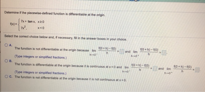 Solved Determine if the piecewise-defined function is | Chegg.com