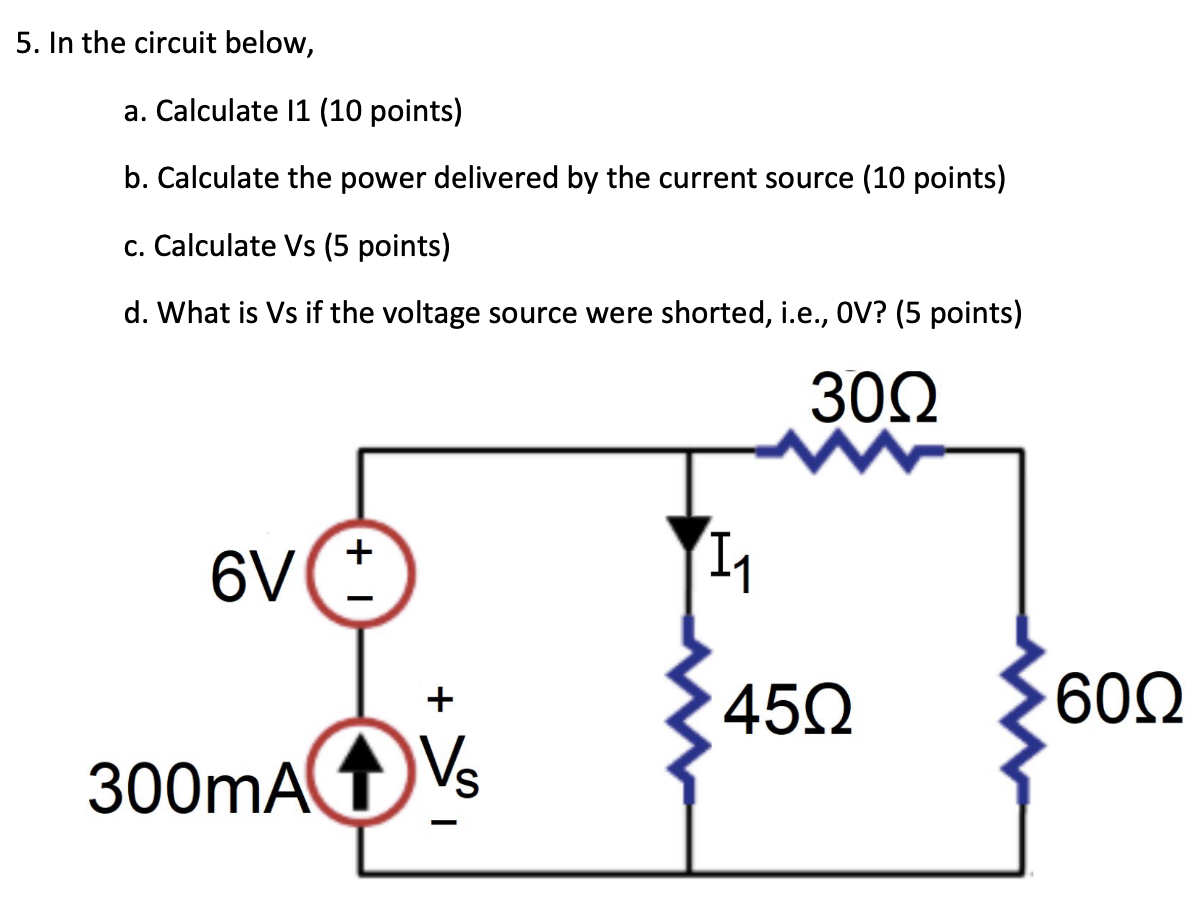 Solved In the circuit below, a. Calculate I1 (10 points) b. | Chegg.com