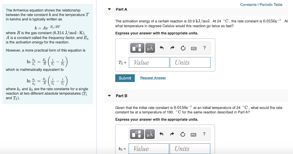 Solved Consider the reaction A + 2B =C whose rate at 25°C | Chegg.com