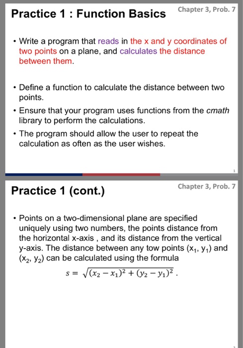 Solved Chapter 3, Prob.7 Practice 1 : Function Basics Write | Chegg.com
