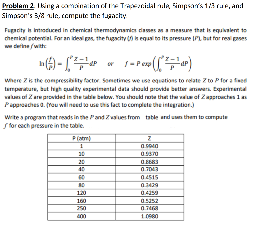 Solved Problem 2: Using a combination of the Trapezoidal | Chegg.com
