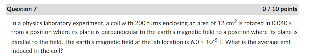 Solved In a physics laboratory experiment, a coil with 200 | Chegg.com