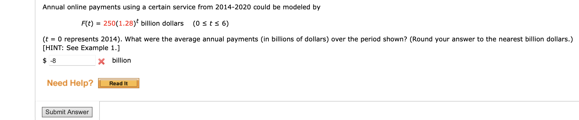 Solved Annual online payments using a certain service from | Chegg.com