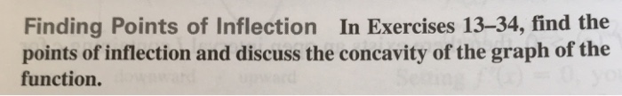Solved Finding Points of Inflection In Exercises 13-34, find | Chegg.com
