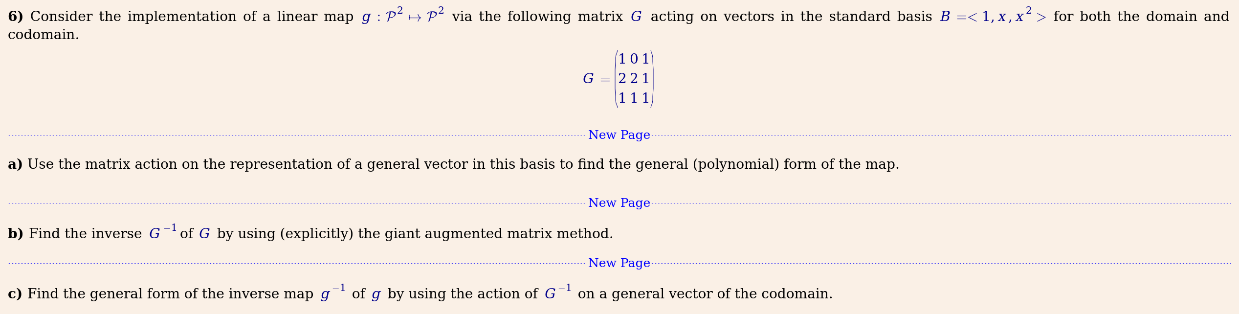Solved 6) Consider the implementation of a linear map | Chegg.com