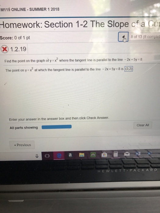 Solved M119 Online Summer 1 2018 Homework Section 1 2 The