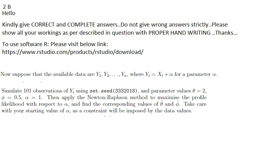 2 B Hello Kindly give CORRECT and COMPLETE | Chegg.com