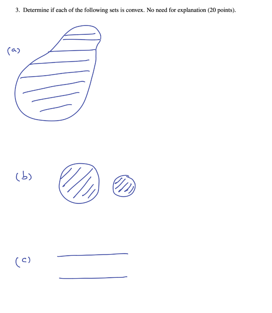 Solved 3. Determine if each of the following sets is convex. | Chegg.com