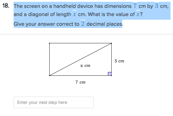 Solved The screen on a handheld device has dimensions 7 cm | Chegg.com