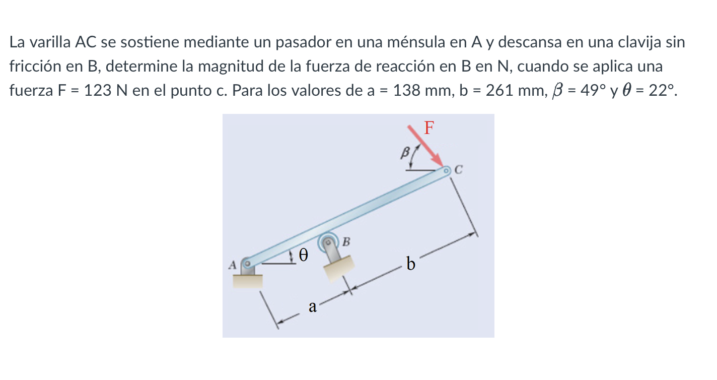 Solved La varilla AC se sostiene mediante un pasador en una | Chegg.com