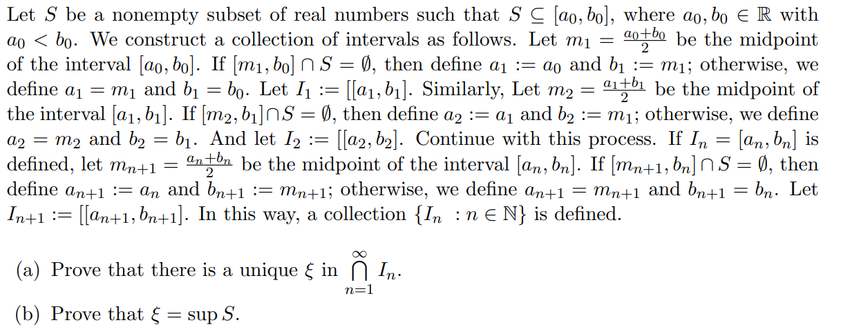 Solved 2 2 Let S be a nonempty subset of real numbers such | Chegg.com