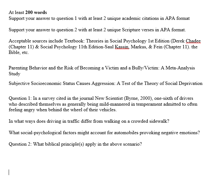 Solved At least 200 words Support your answer to question 1 | Chegg.com