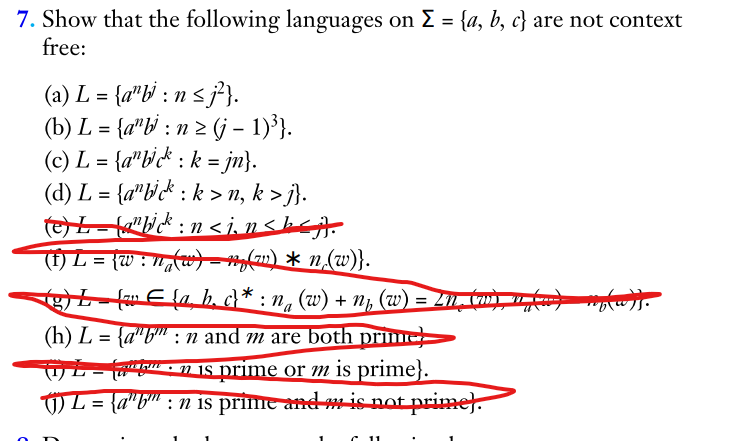 Solved 7. Show that the following languages on Σ={a,b,c} are | Chegg.com