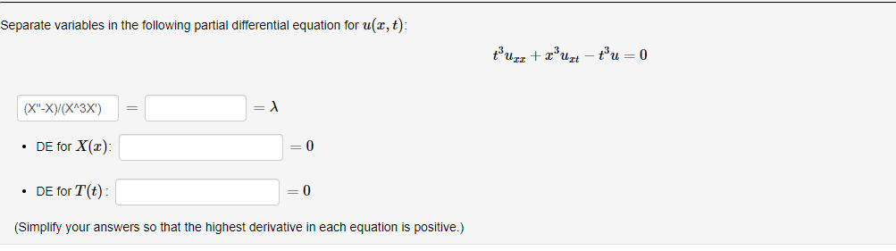 Solved Separate variables in the following partial | Chegg.com