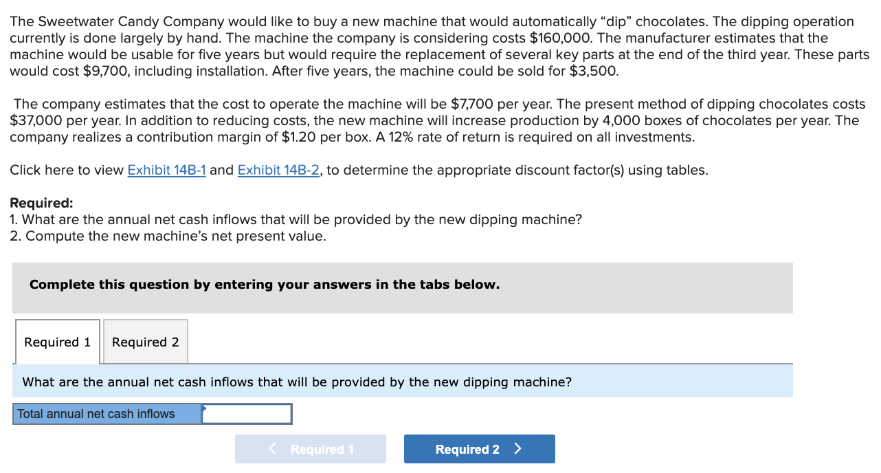 Solved The Sweetwater Candy Company would like to buy a new | Chegg.com
