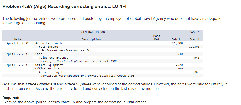 Solved Analyze: After the correcting journal entrles have | Chegg.com
