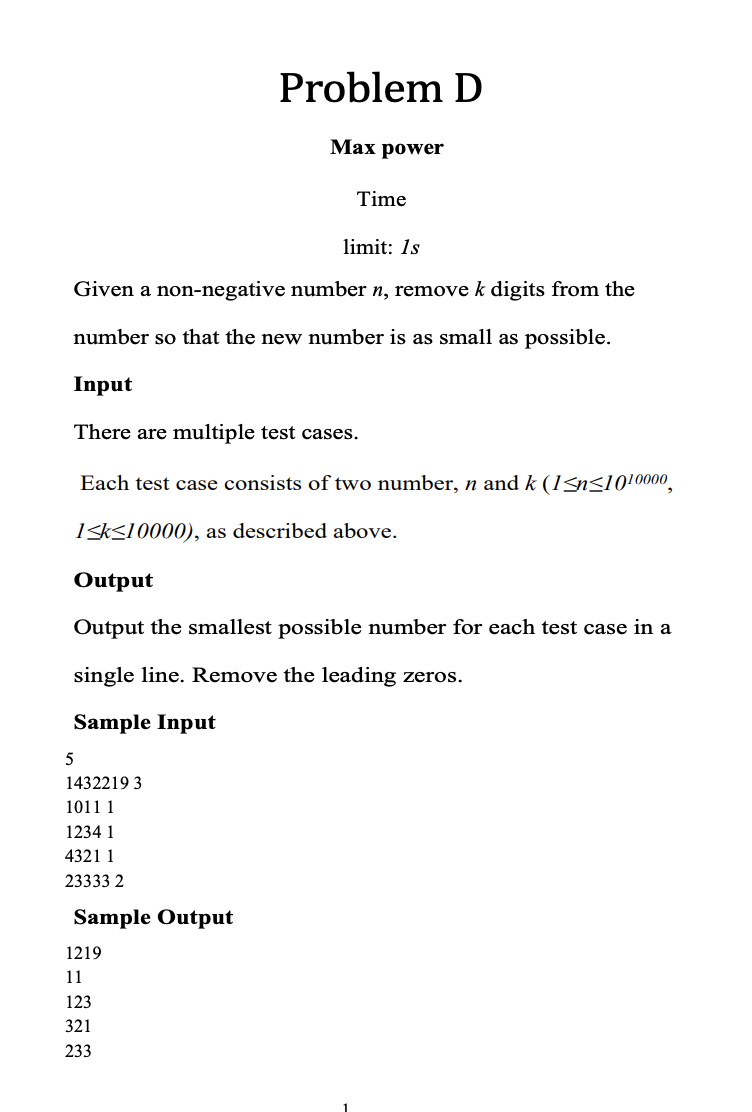 Solved Problem D Max power Time limit: Is Given a | Chegg.com