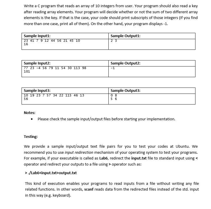 Solved Write a C program that reads an array of 10 integers | Chegg.com